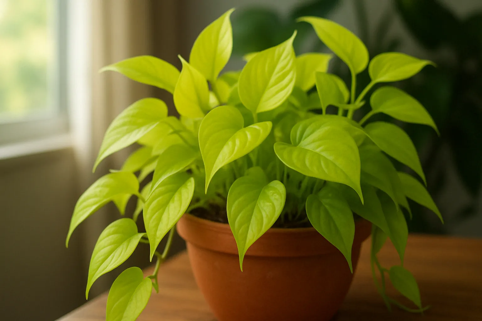 Jiboia Neon vibrante: luz e rega certas para folhas fluorescentes ...