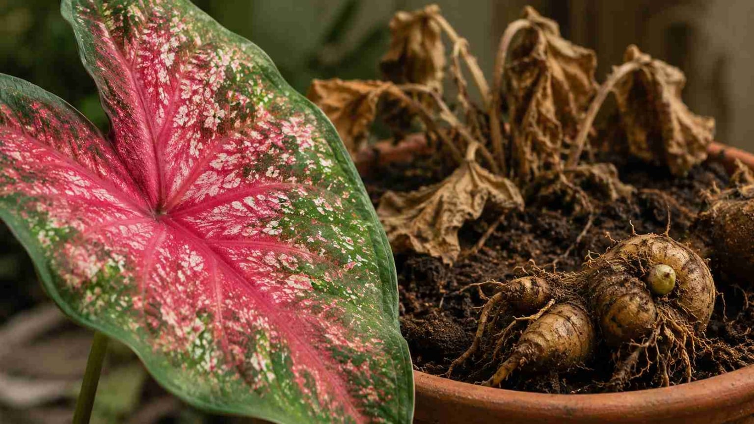 Caladium: A planta colorida que desaparece completamente durante parte ...
