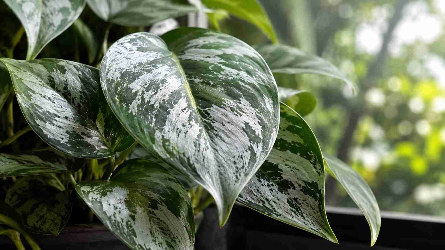 Pothos-Cetim: A folhagem prateada que ganha reflexos muito mais ...